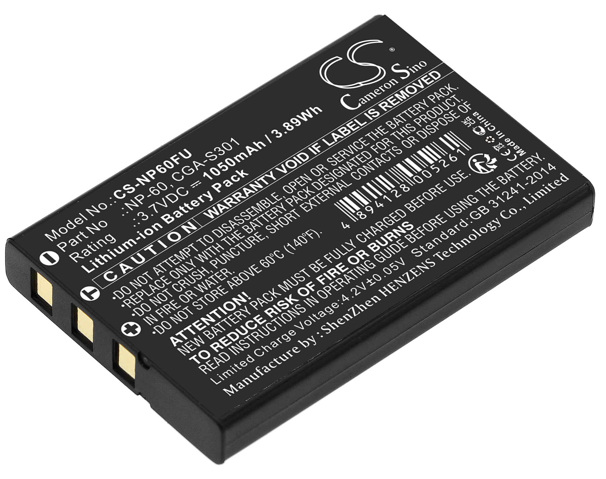 Camileo S20 S20B S20B-HD camera battery replacement rechargeable ...