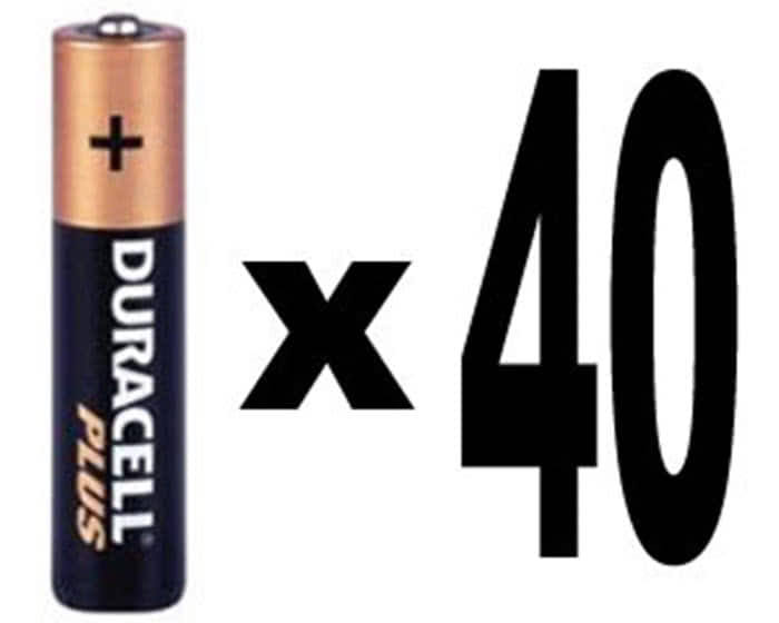 Duracell AAA pack of 40 batteries to replace LR03 and MN2400 | Battery ...