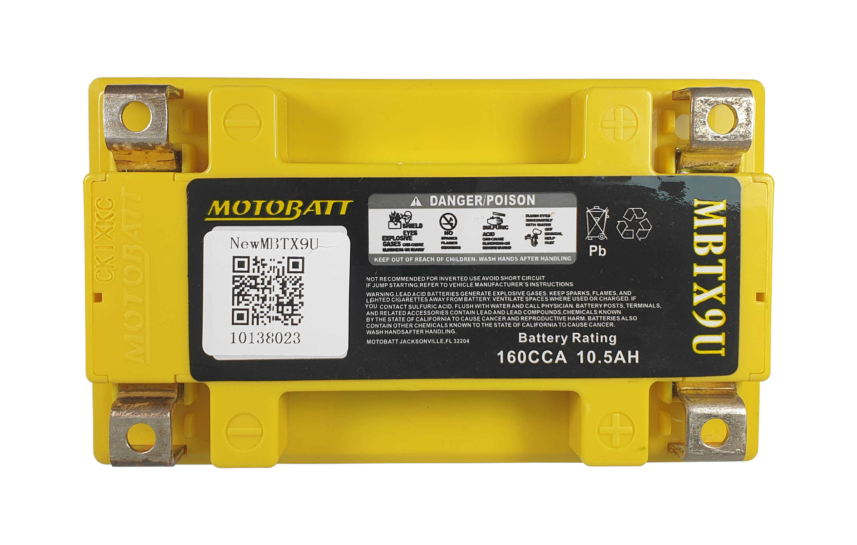 MBTX9U AGM battery replacement Motobatt 160CCA | Battery Trader