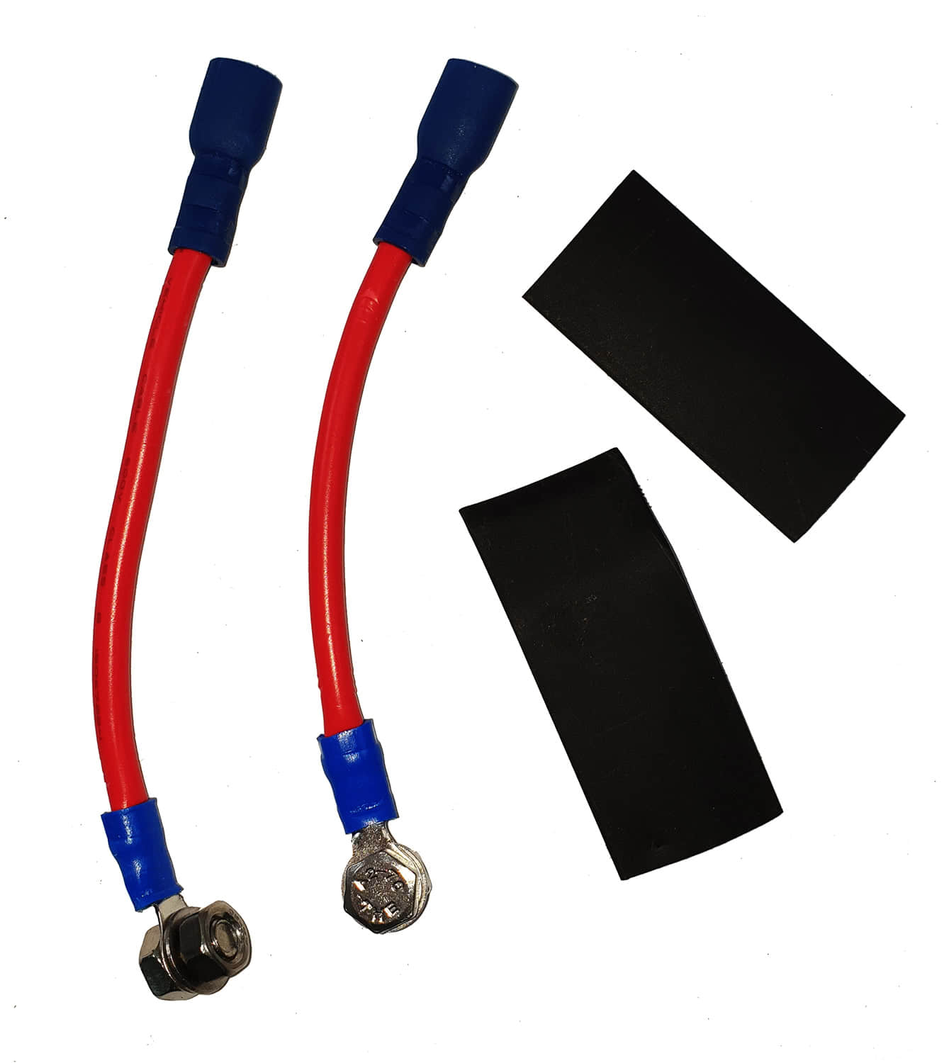 Pair of 75mm cables - ring to Faston F2 female connectors | Battery Trader