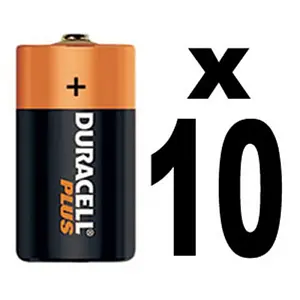 Duracell Plus D battery pack of 10 to replace LR20 and MN1300 | Battery ...