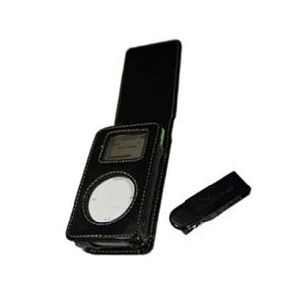 Mini iPod Leather case with detachable belt clip Black